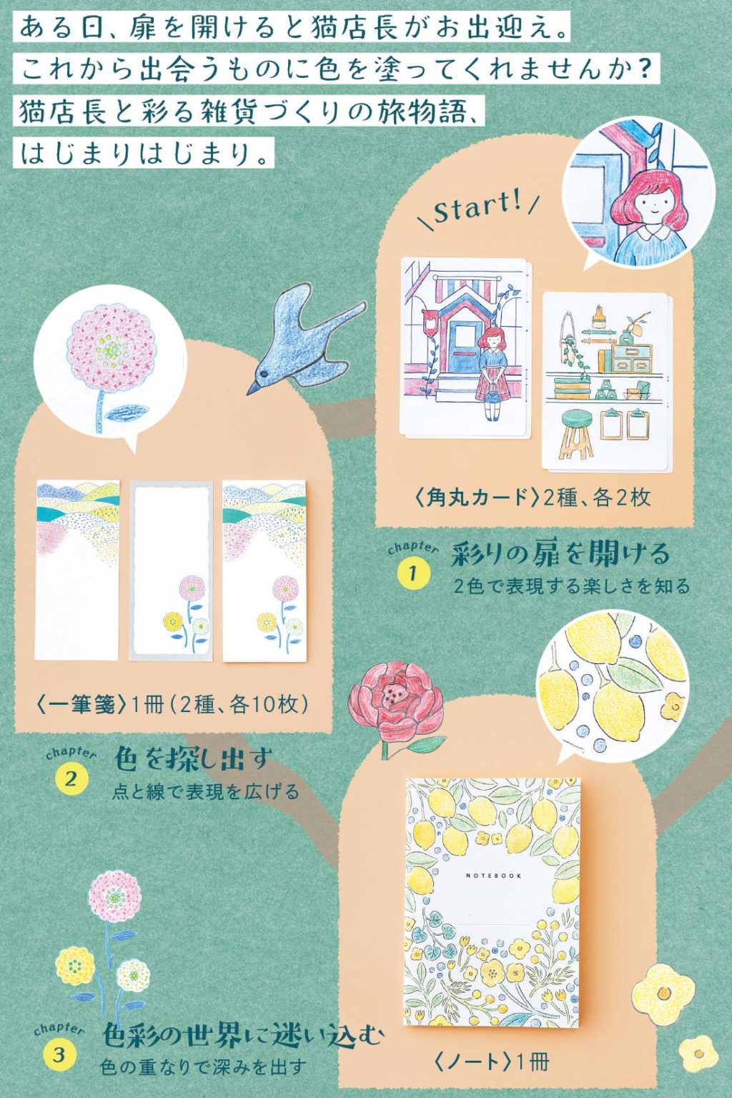 SHOGO ARAKI illustration ミニツク『空想ぬりえ雑貨店』監修・イラスト